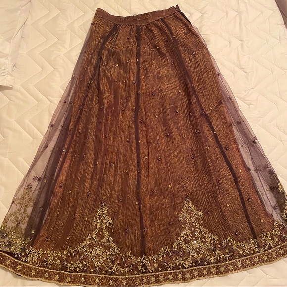 Lehengas | Beautiful Rustic Golden Brown Indian Lengha With Intricate ...